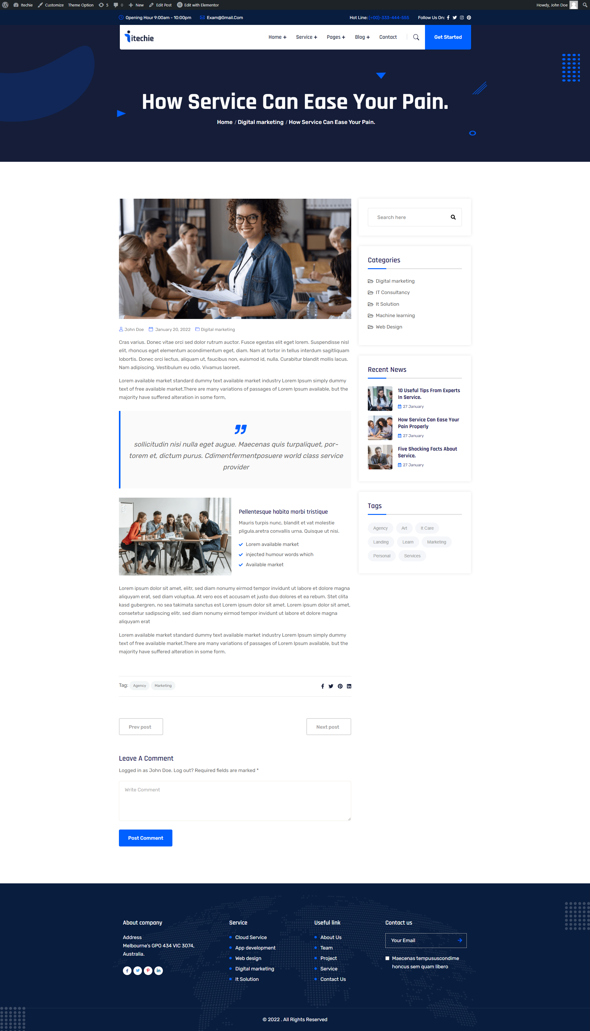 Itechie - IT Solutions and Services WordPress Theme by SolverWp | ThemeForest